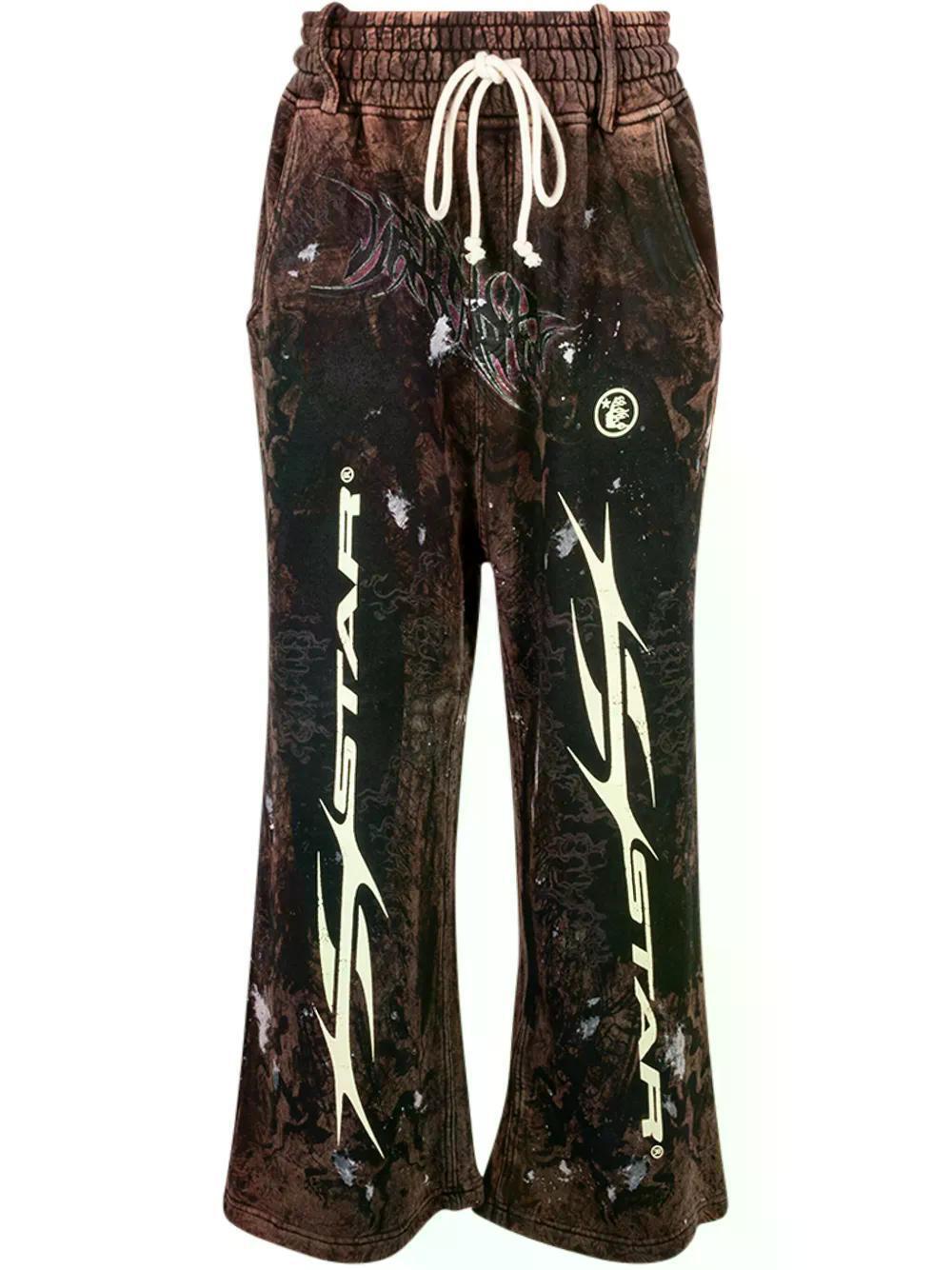 Hellstar Graffiti """" Track Pants - Brown | Editorialist