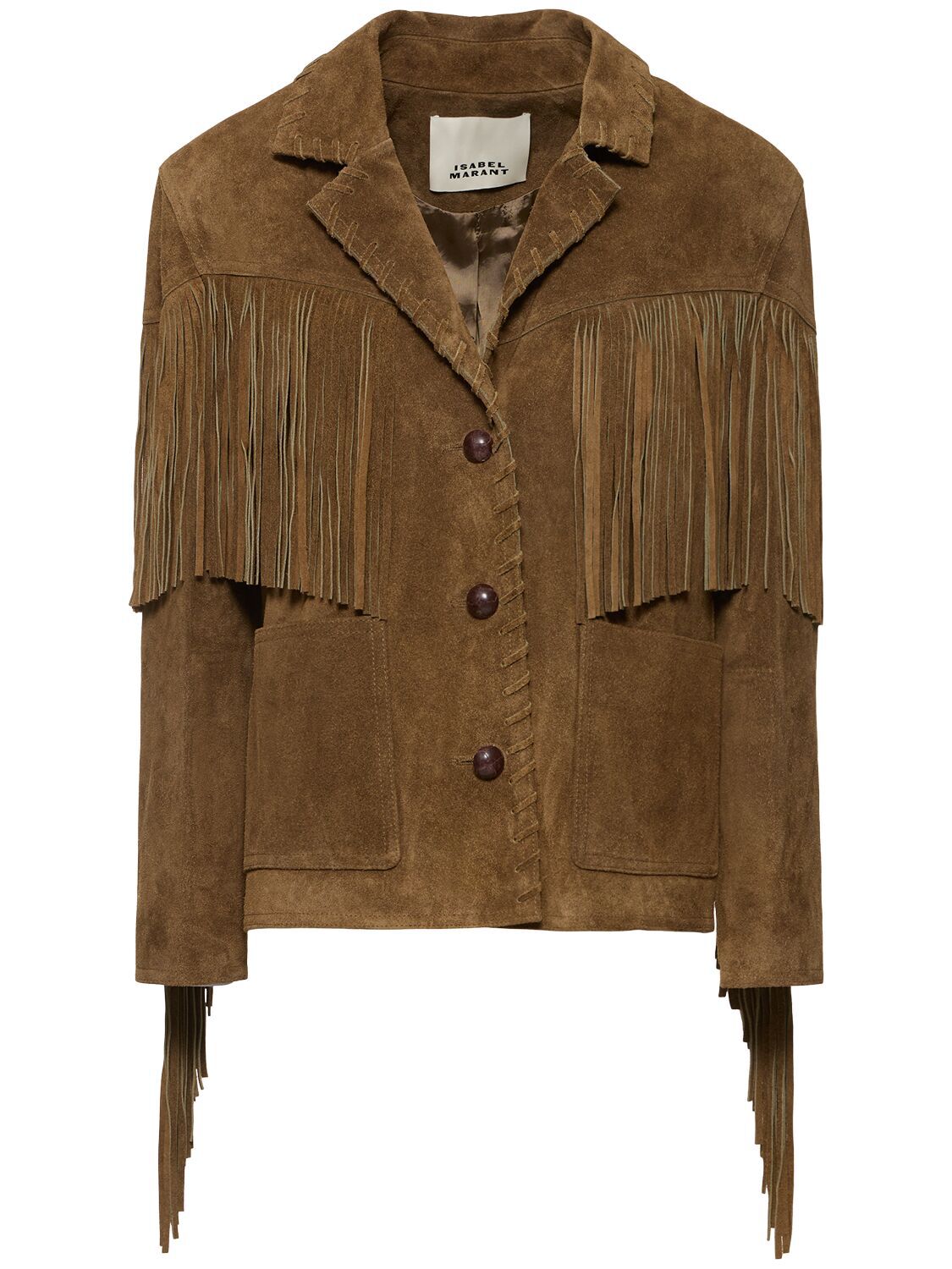 Isabel Marant Fabie Leather Jacket W/Fringes In Brown - 30% Off ...