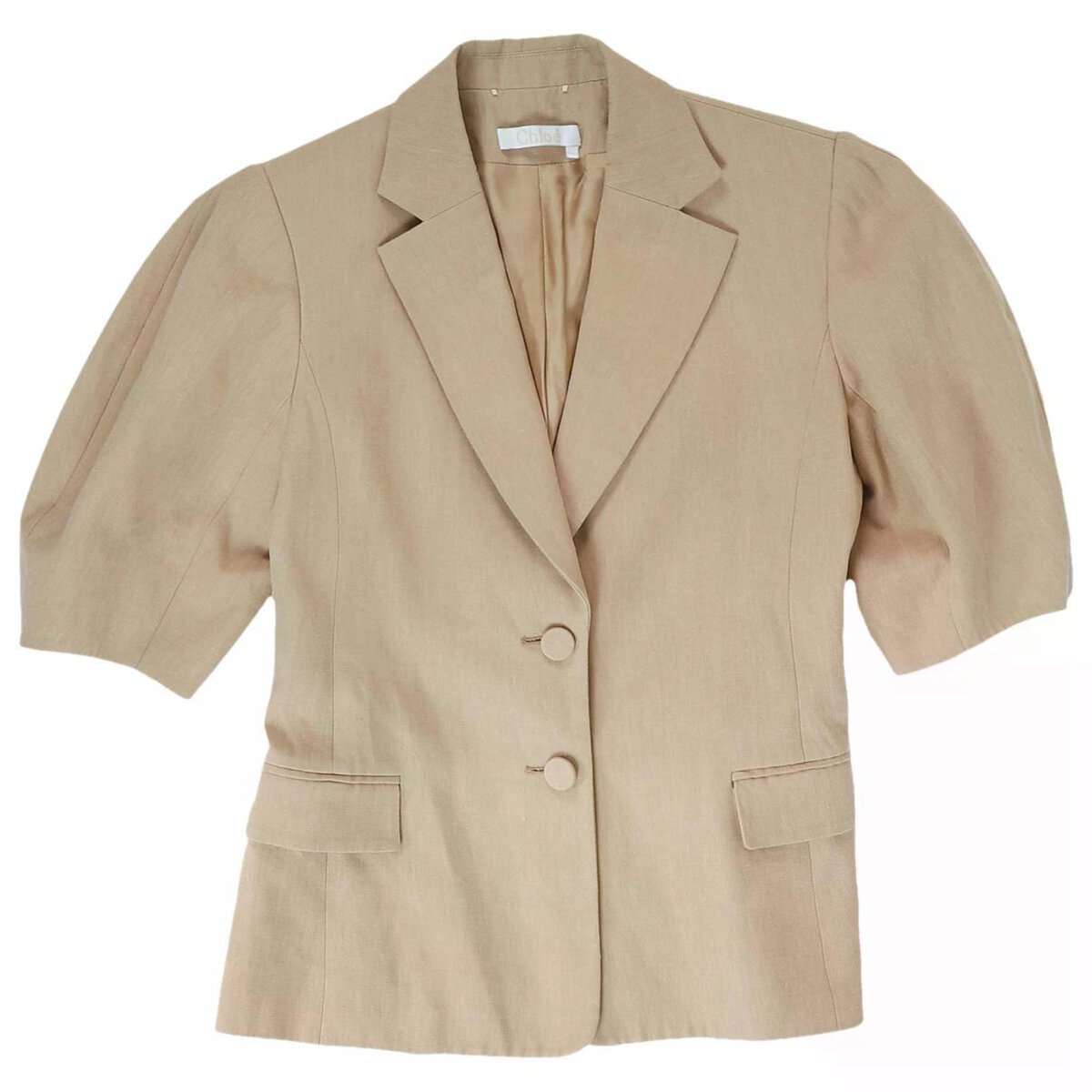 Chloé Linen Suit Jacket - Beige | Editorialist
