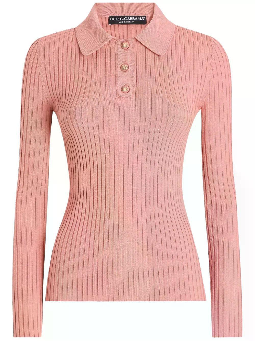 Dolce & Gabbana Pink Crown Collared Short Sleeve Polo T-shirt main image 0