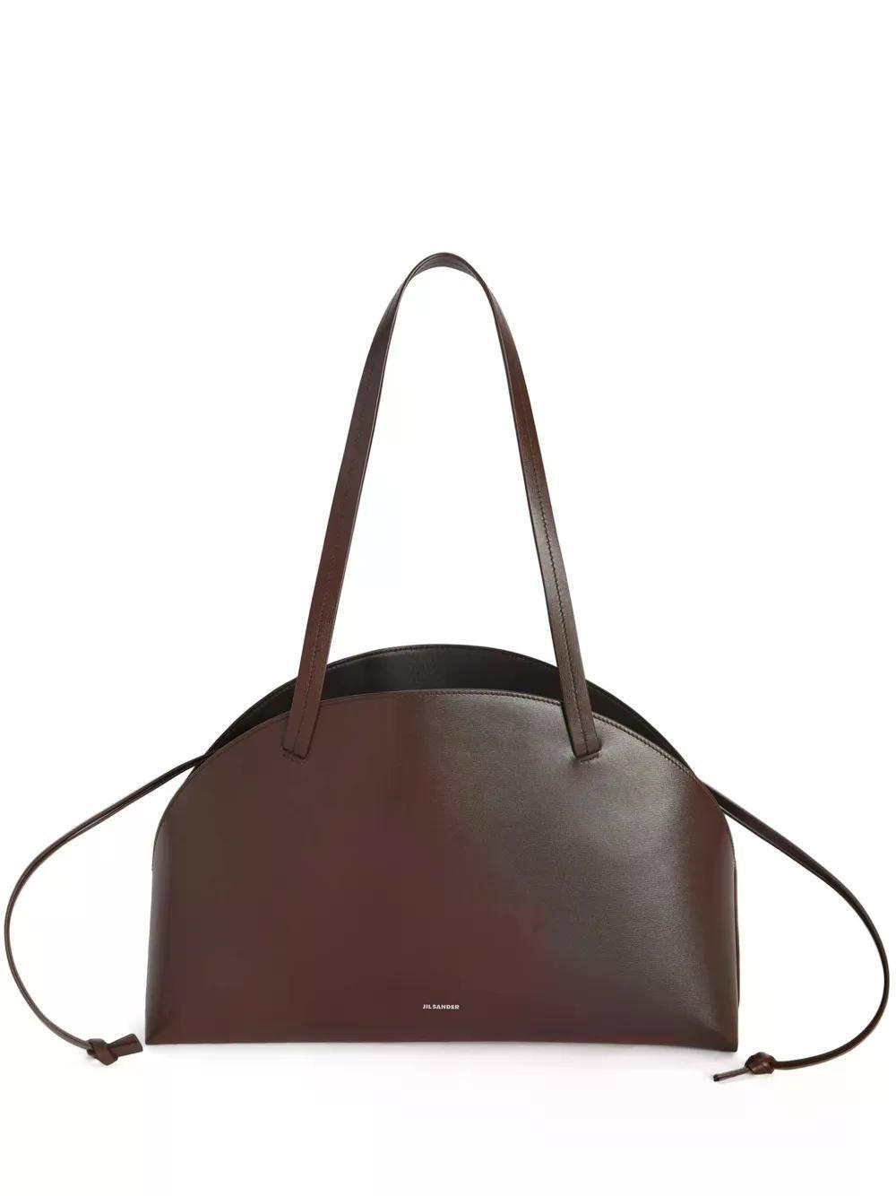 Jil Sander Curve Medium Leather Shoulder Bag - Bordeaux - 22