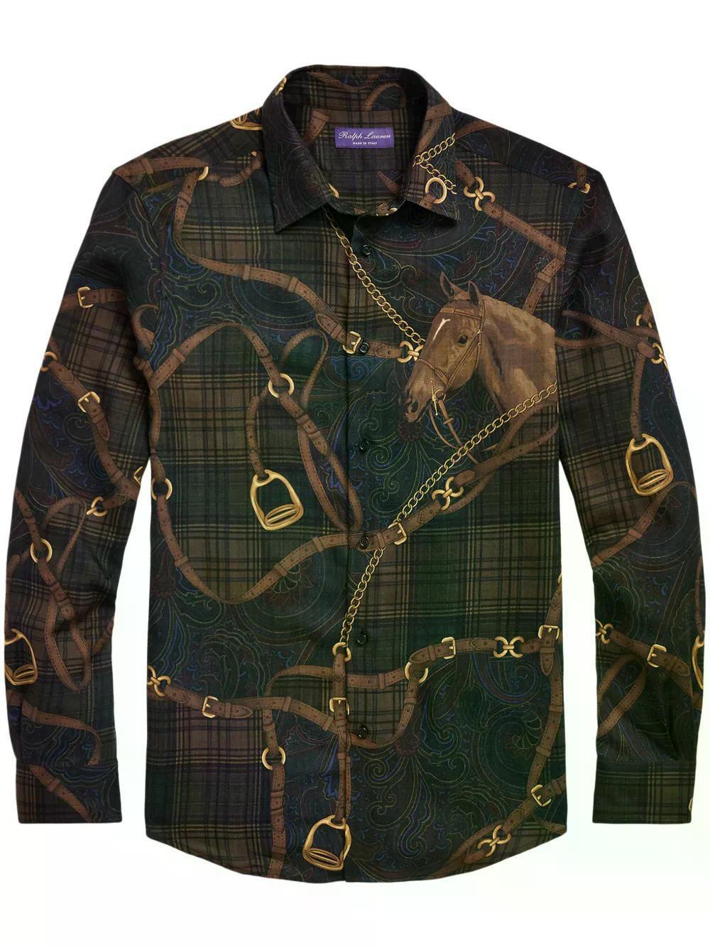 Ralph Lauren Equestrian-Print Shirt - Brown | Editorialist