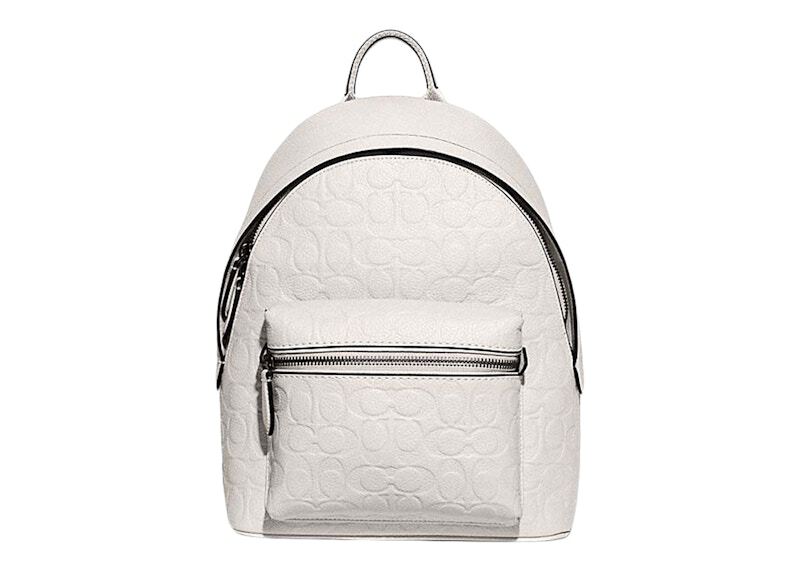 Coach 24 In Signature Leather Backpack - Chalk | Editorialist