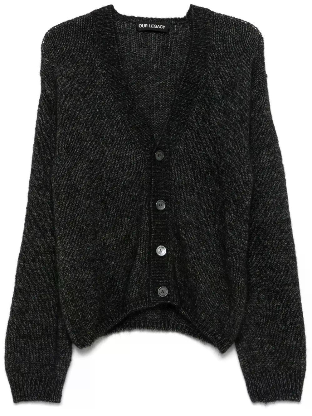 トップス OUR LEGACY ACADEMY CARDIGAN 48 Our Legacy - Academy Cardigan Ruby Magnificent Hemp