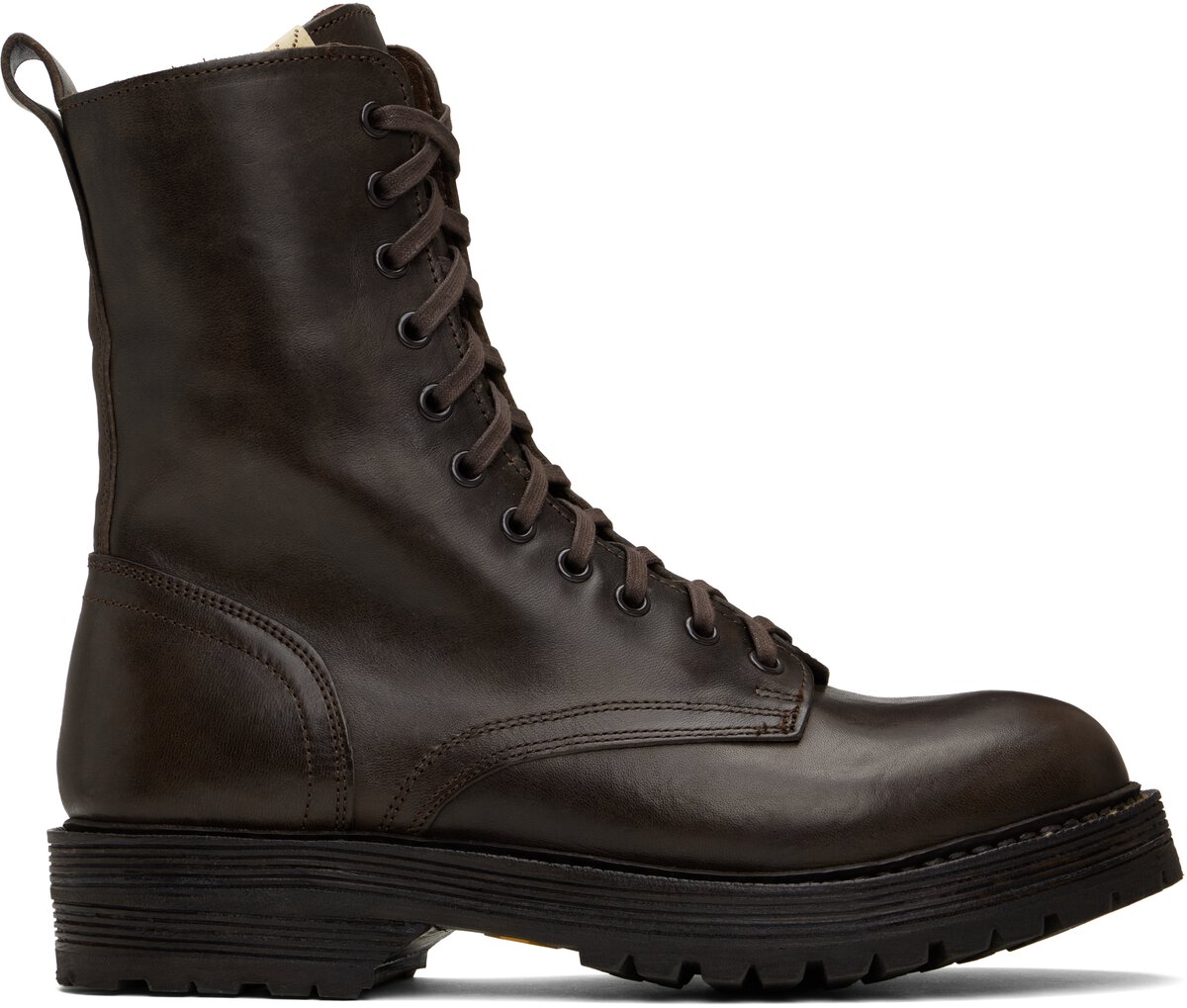 Men's Brown & Black Lace Up High Top Suede Boots