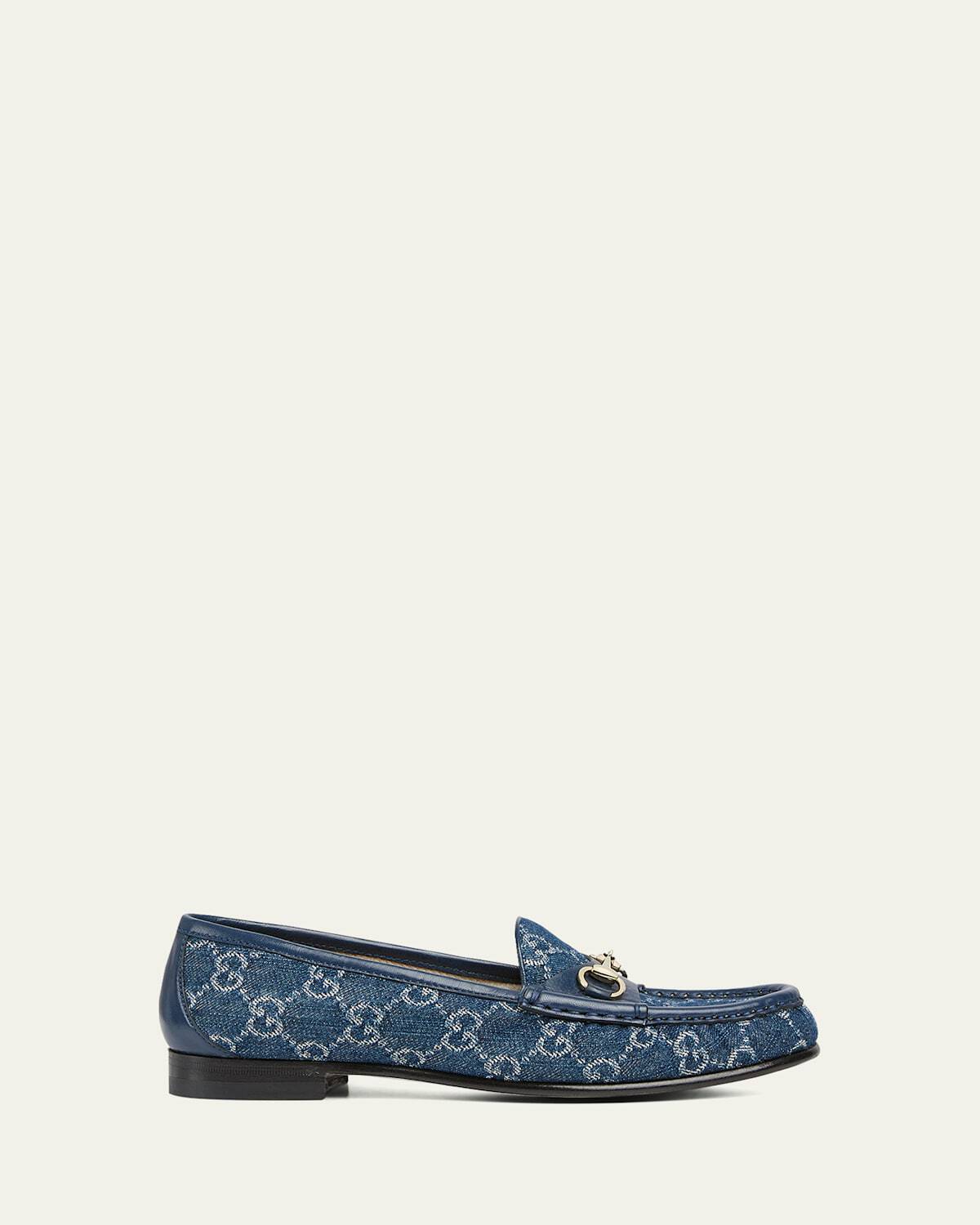 Gucci 1953 Horsebit Monogram Denim Loafers - Denim Azure Blue ...