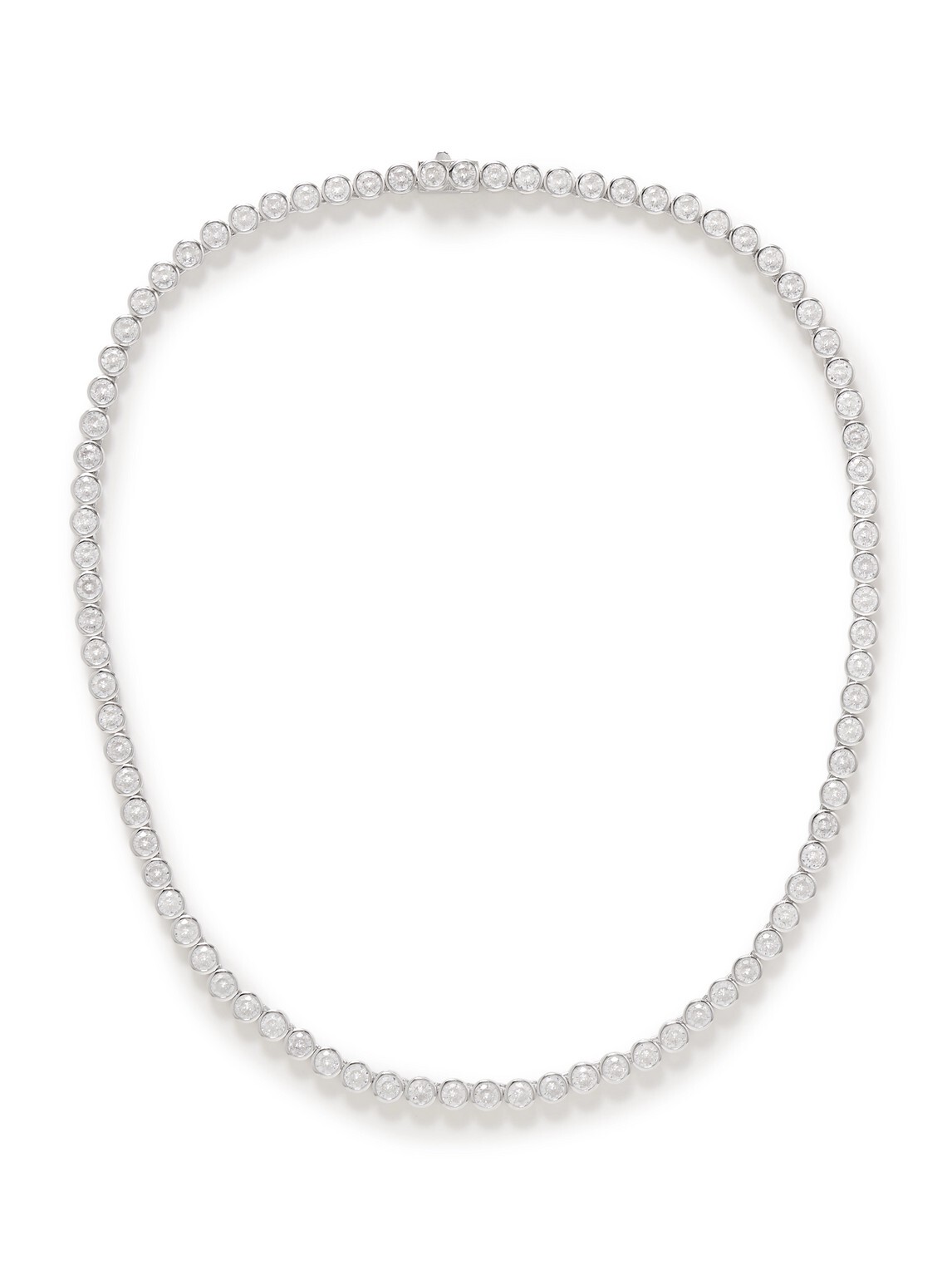 Hatton Labs Sterling Laboratory-Grown Crystal Tennis Necklace - Silver ...