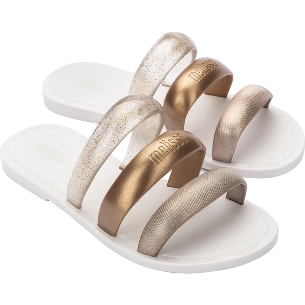 Melissa Eclipse Slide Sandal - Bronze/Golden/White | Editorialist