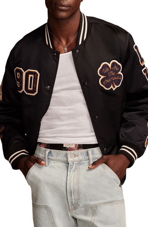 Lucky Brand Lucky Varsity Jacket - Caviar | Editorialist