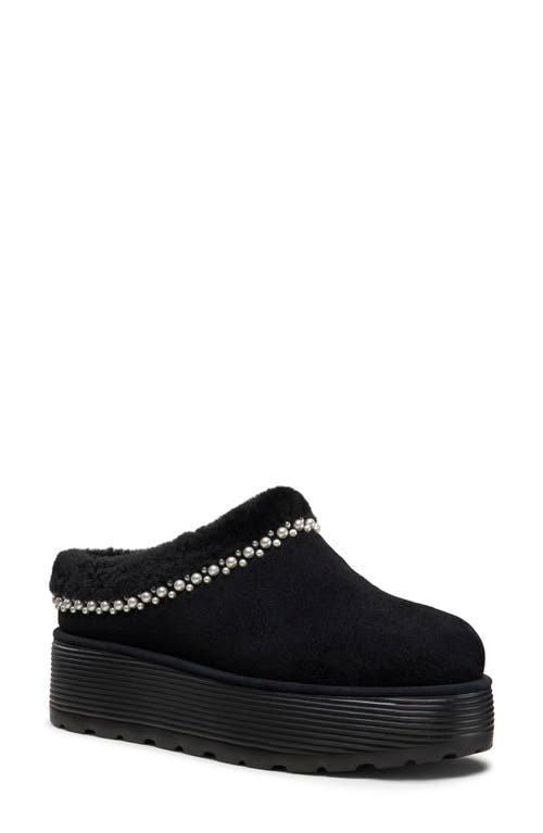 Stuart Weitzman Nellie Genuine Shearling Platform Clog - Black ...