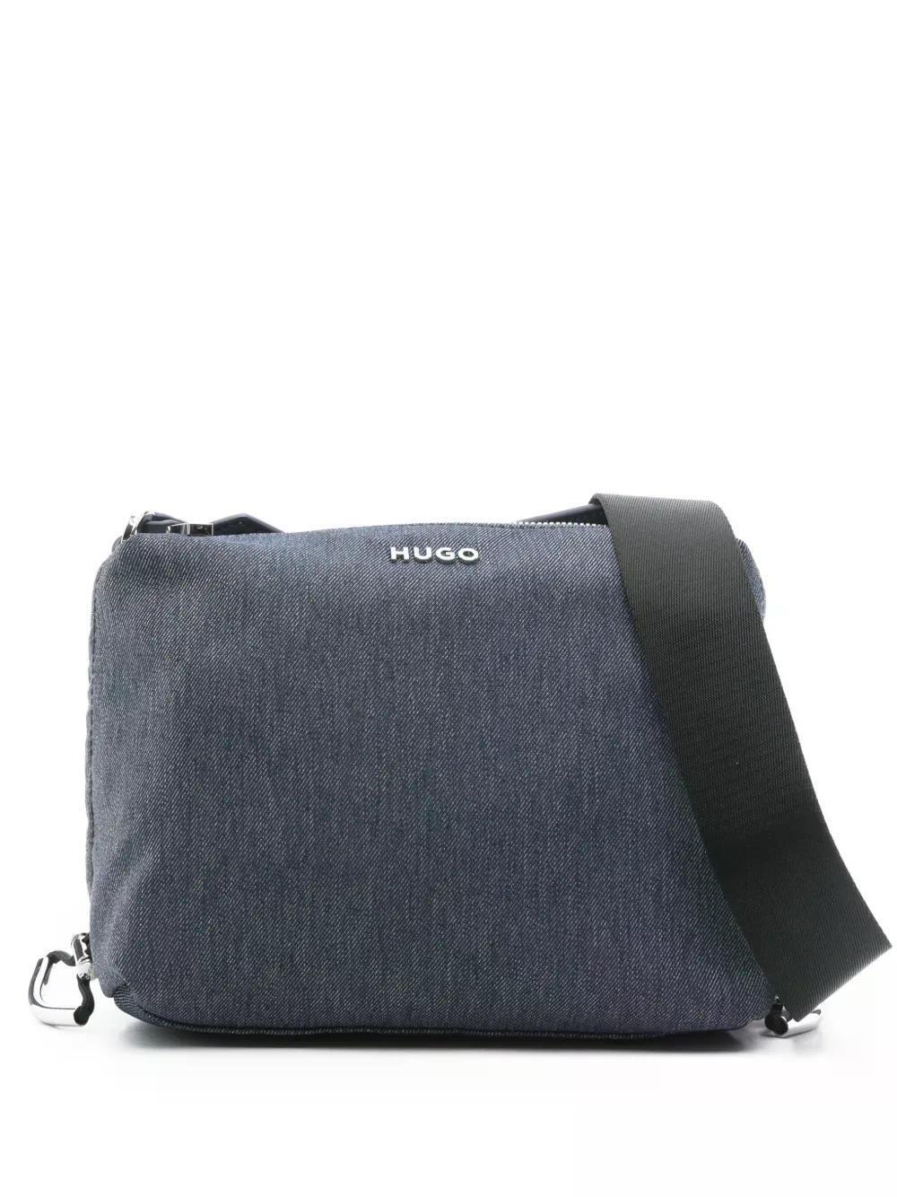 Hugo Boss Logo-Lettering Cross Body Bag - Blue | Editorialist
