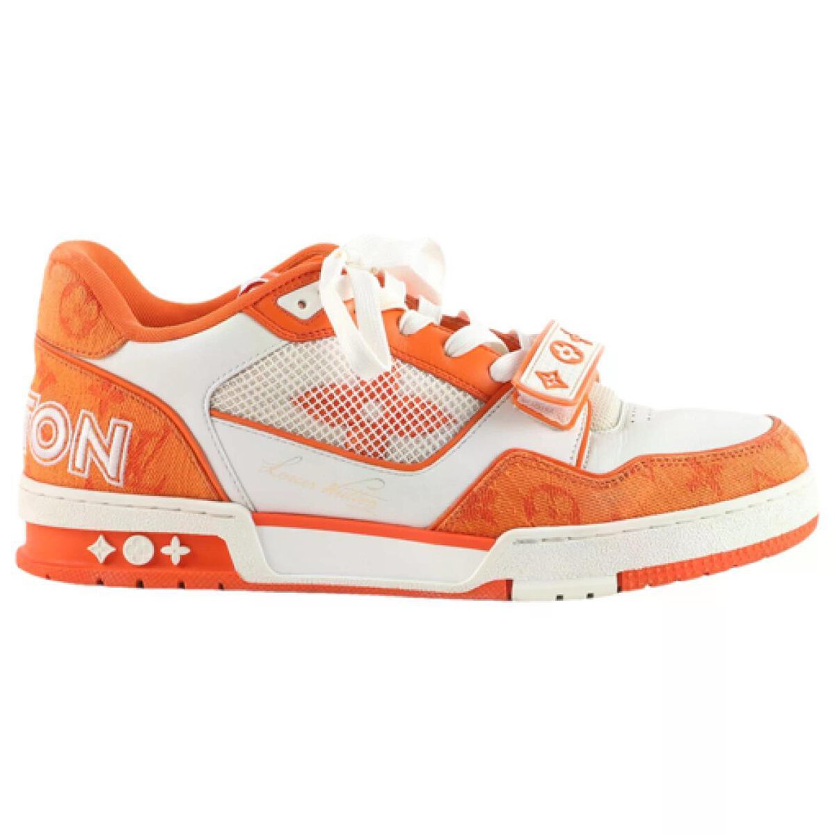 Louis Vuitton Lv Trainer Leather Low Trainers - Orange | Editorialist