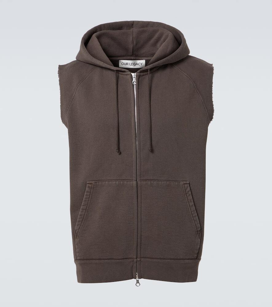 Our Legacy Motor Cotton Jersey Zip-Up Vest - Brown | Editorialist