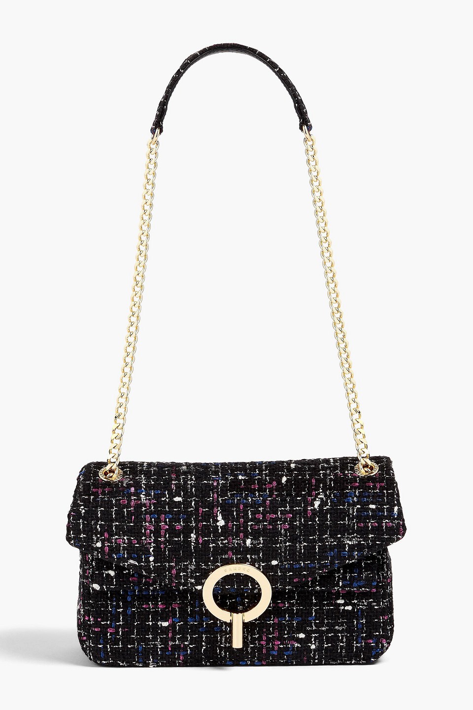 Sandro Metallic Tweed Shoulder Bag In Black - 60% Off | Editorialist