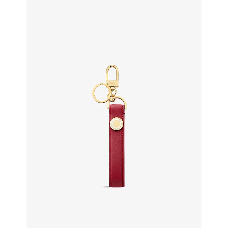 Cartier Diabolo De Logo-Embossed Gold-Toned Metal And Leather Key Ring 1 Size - Red | Editorialist