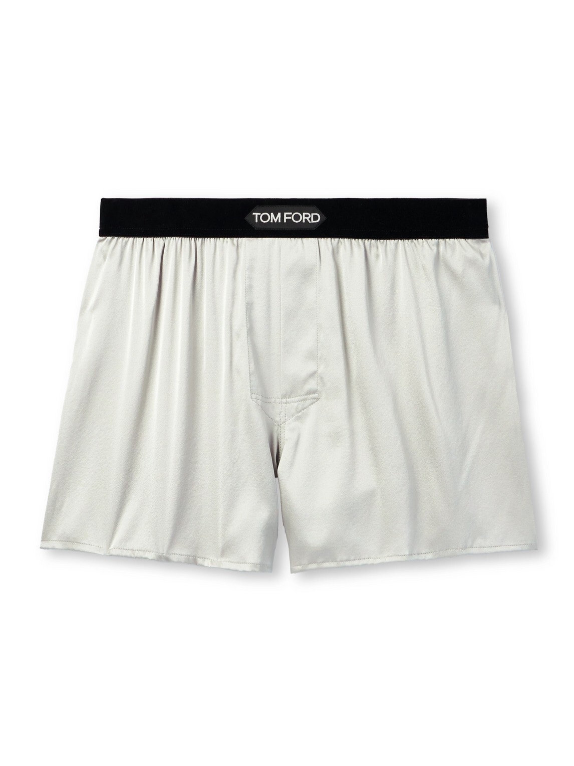 Tom Ford Stretch-Silk Satin Boxers S - Gray | Editorialist