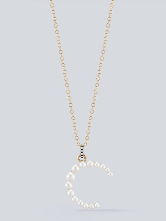 No Kid Hungry Jewelry Designers_0014_5a Prive Pearl Letter Necklace Jemma Wynne - Prive Pearl Letter Necklace