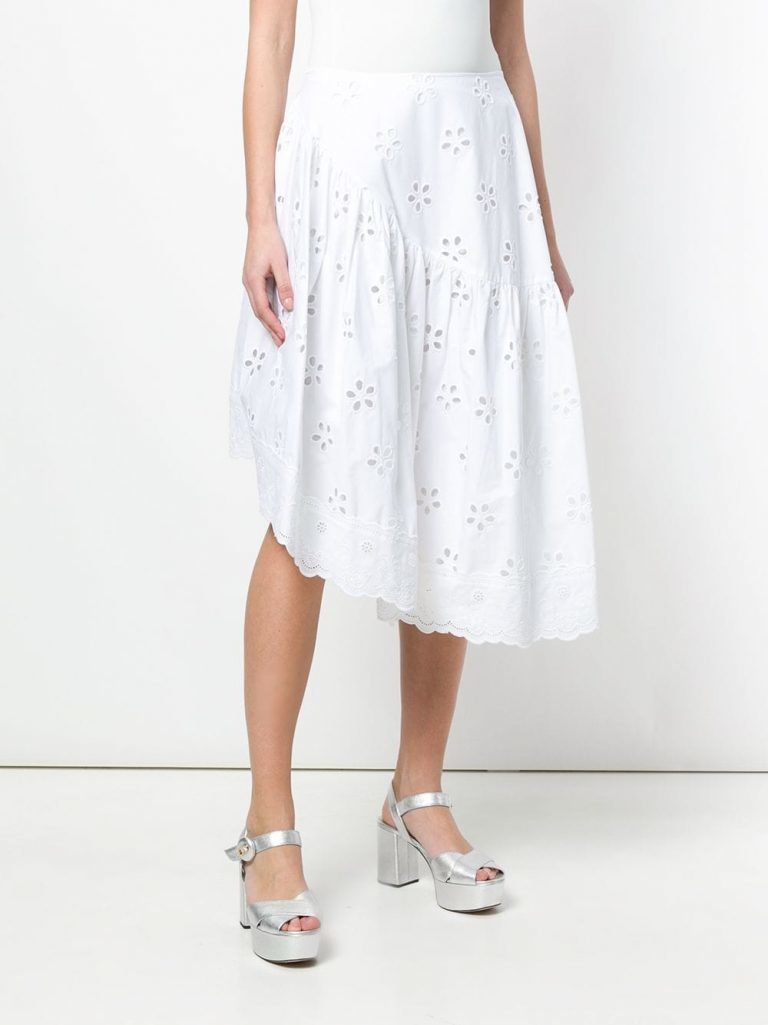 White Broderie Anglaise Skirt Editorialist