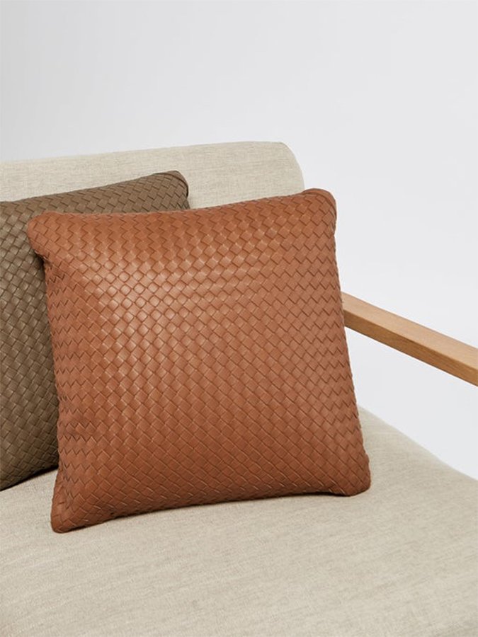 Room Decor_0052_7a BOTTEGA VENETA Intrecciato leather cushion BOTTEGA VENETA - Intrecciato Leather Cushion