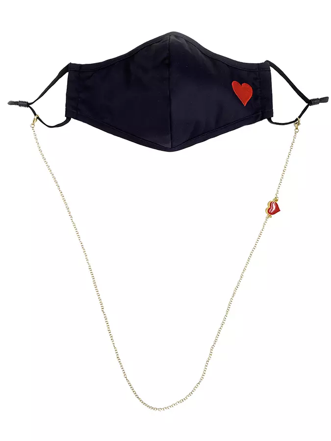 Kippot World - Heart Mask & Mask Chain