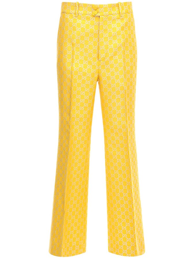 Gucci - Gg Lamé Light Wool Blend Flared Pants