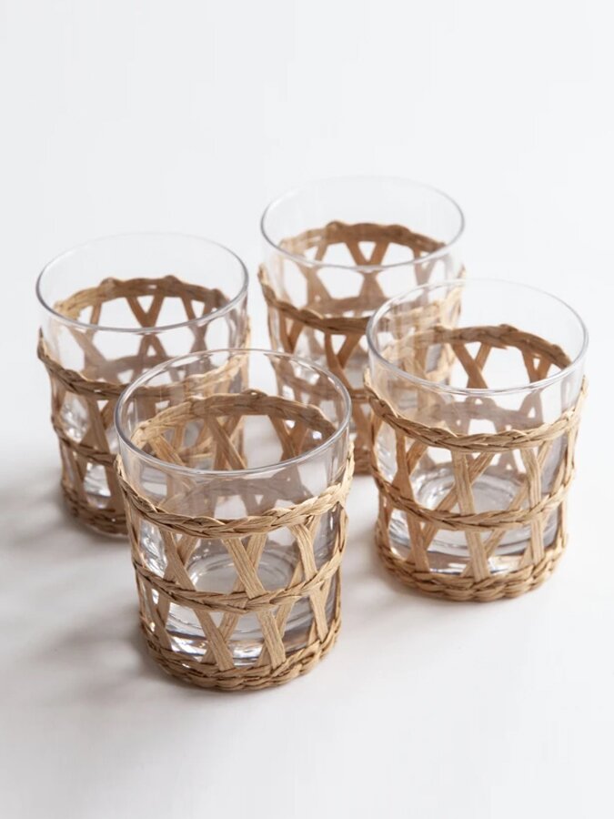 Mrs. Alice - Raffia Water Glass (Set of 4)
