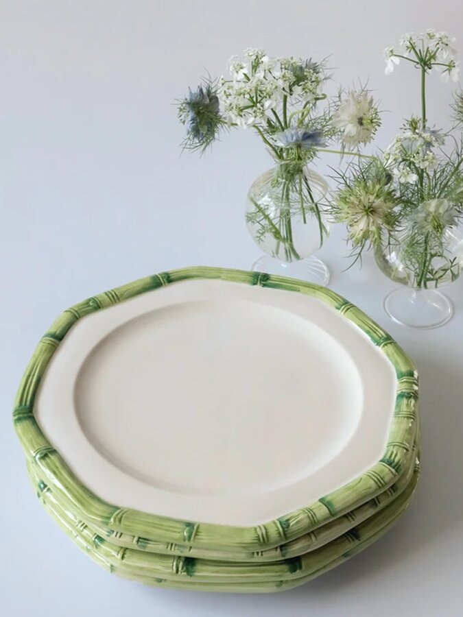 Mrs. Alice - Green Bamboo Dinner Plate