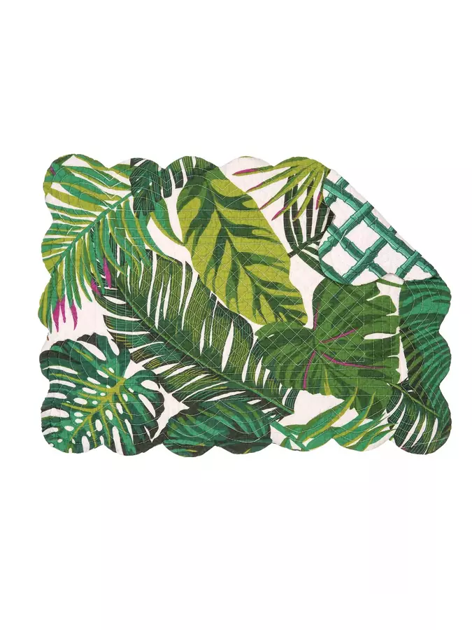 C&F Home - Layla Tropical Cotton Quilted Rectangular Reversible Placemat Set of 6