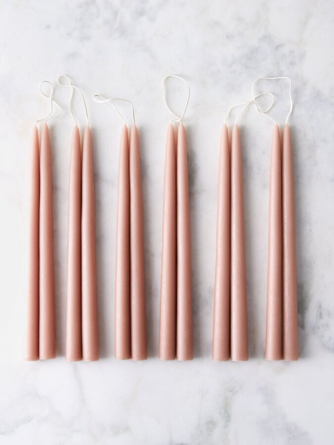 The Floral Society - Lovely Taper Candles, Set of 6 Pairs in Petal