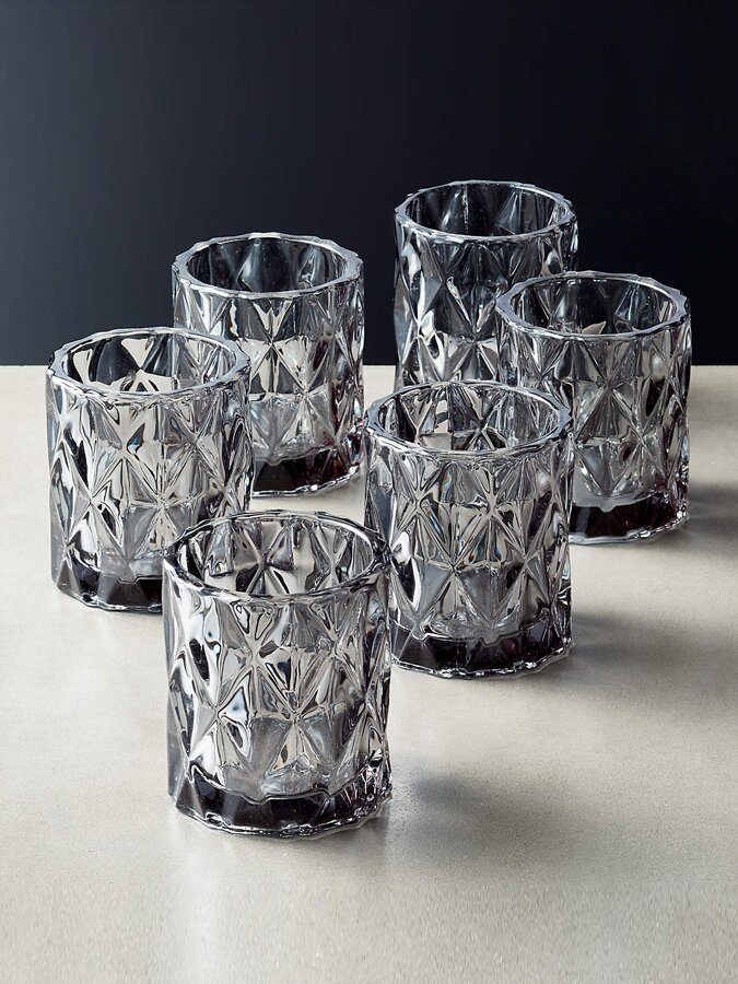 CB2 - Set of 6 Betty Smoke Tea Light Candle Holders