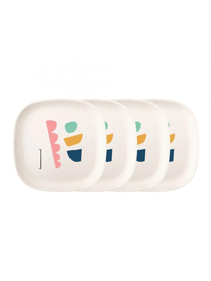 Burke Decor - Gusto Bamboo Illustrated Side Plate Set