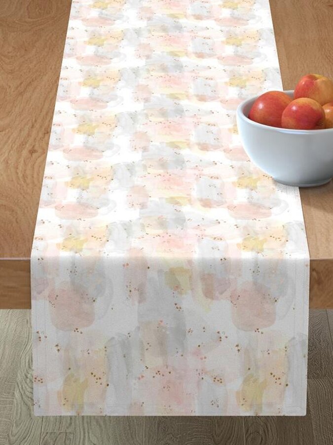 Spoonflower Home - Pastel Watercolor Table Runner