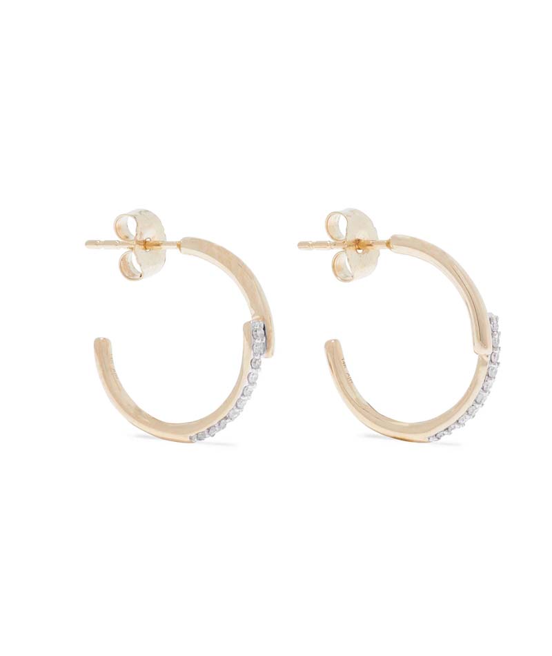 ADINA REYTER - 14-Karat Gold Diamond Hoop Earrings