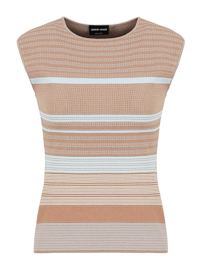 Giorgio Armani - Sleeveless Top in Viscose-Jacquard Blend
