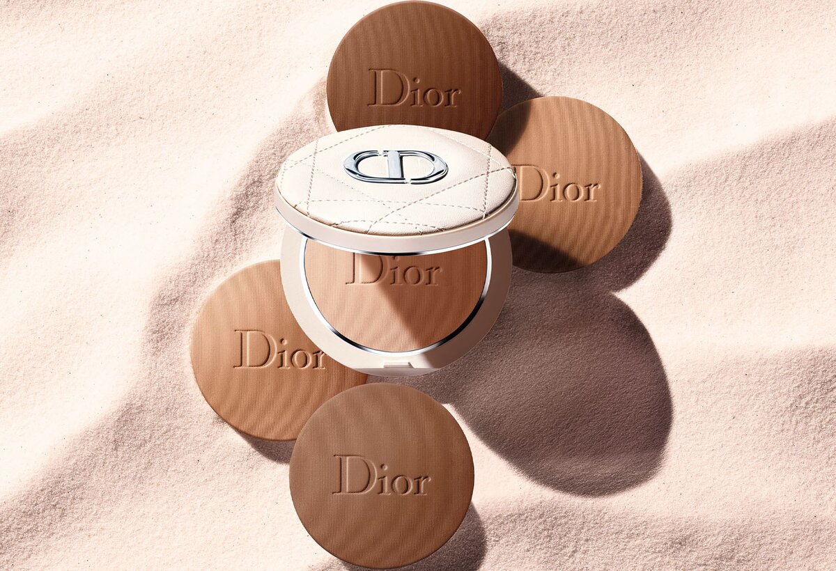 A closeup of Dior setting powder in a range of shades.