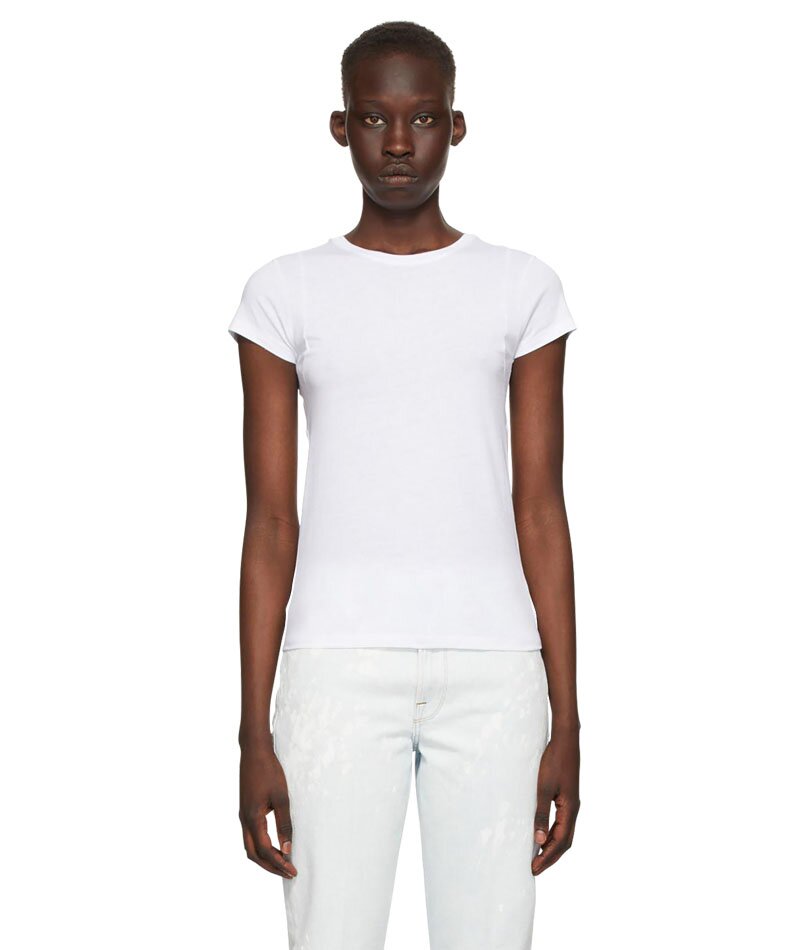 white fitted t shirt womens
