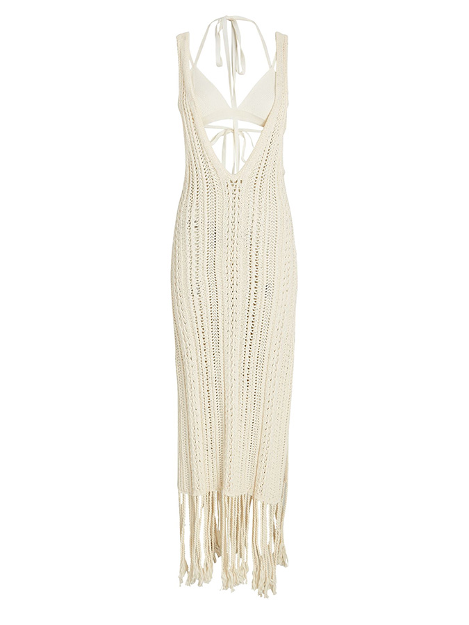 Jonathan Simkhai - Kamilah Crochet-Knit Fringed Midi Dress