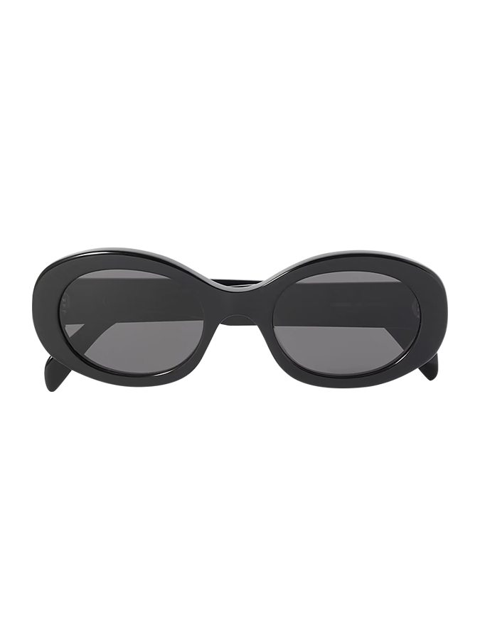 Celine Eyewear  - Triomphe Oval-Frame Acetate Sunglasses