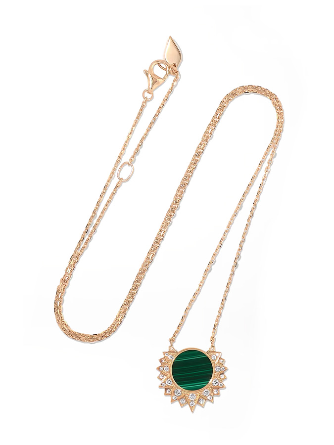 PIAGET - Sunlight 18-Karat Rose Gold, Malachite and Diamond Necklace