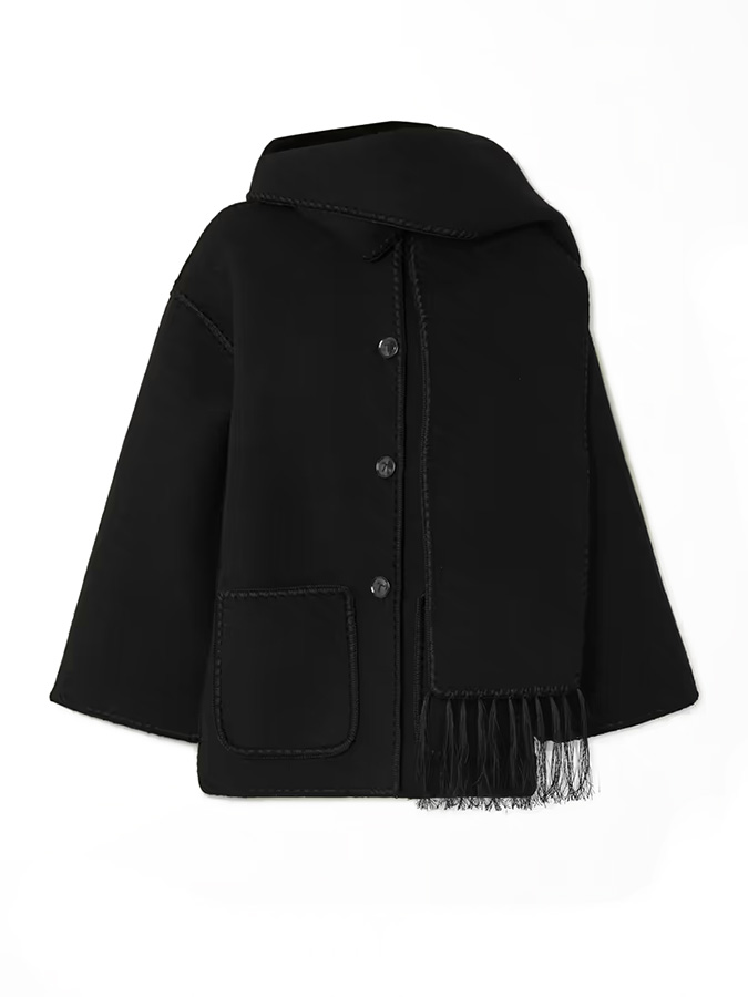 TOTÊME - Draped Fringed Wool-Blend Jacket