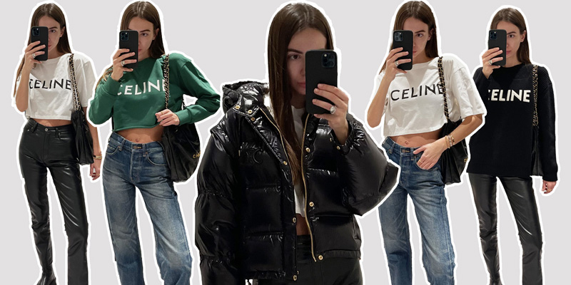 How Influencer Alina Rovenska Styles Celine's Logo-Centric Pieces