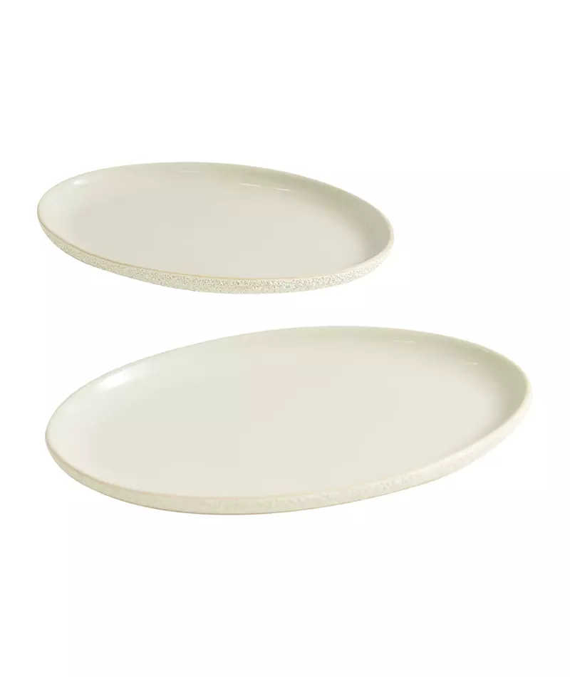 MARLOE MARLOE - + Net Sustain Set Of Two Glazed Ceramic Dinner Plates