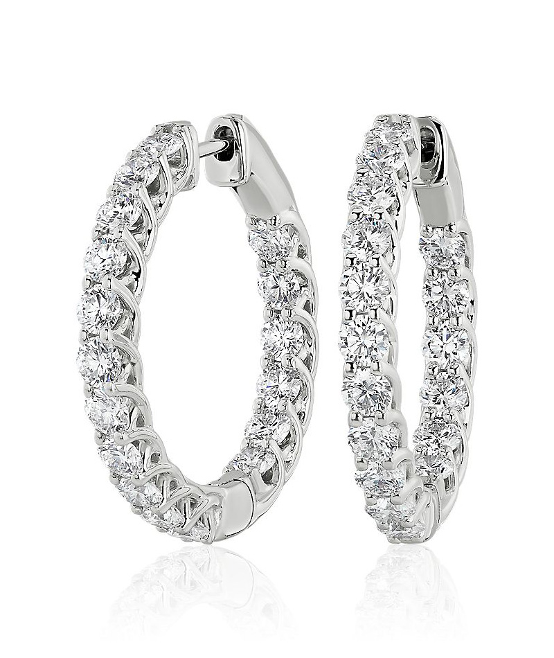 Blue Nile - Tessere Eternity Diamond Hoop Earrings