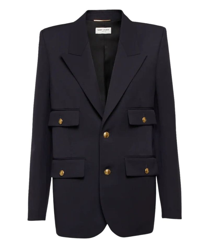 Saint Laurent-Saint Laurent Single-breasted Grain De Poudre Blazer