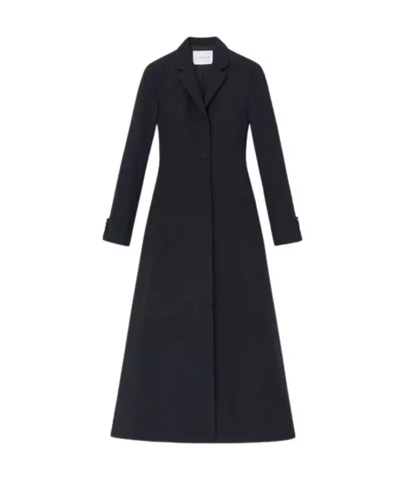 lafayette 148 new york-WOOL-SILK CREPE THREE-BUTTON ACADEMY COAT