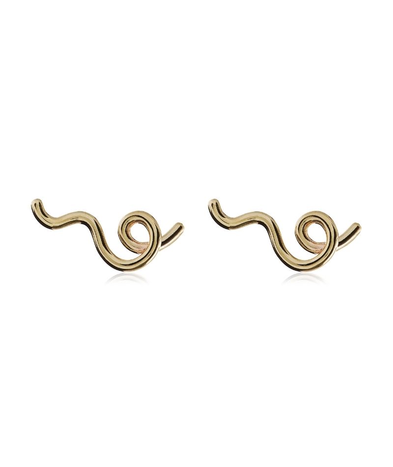 Bea Bongiasca-WOW Mini Enameled 9K Yellow Gold Earrings