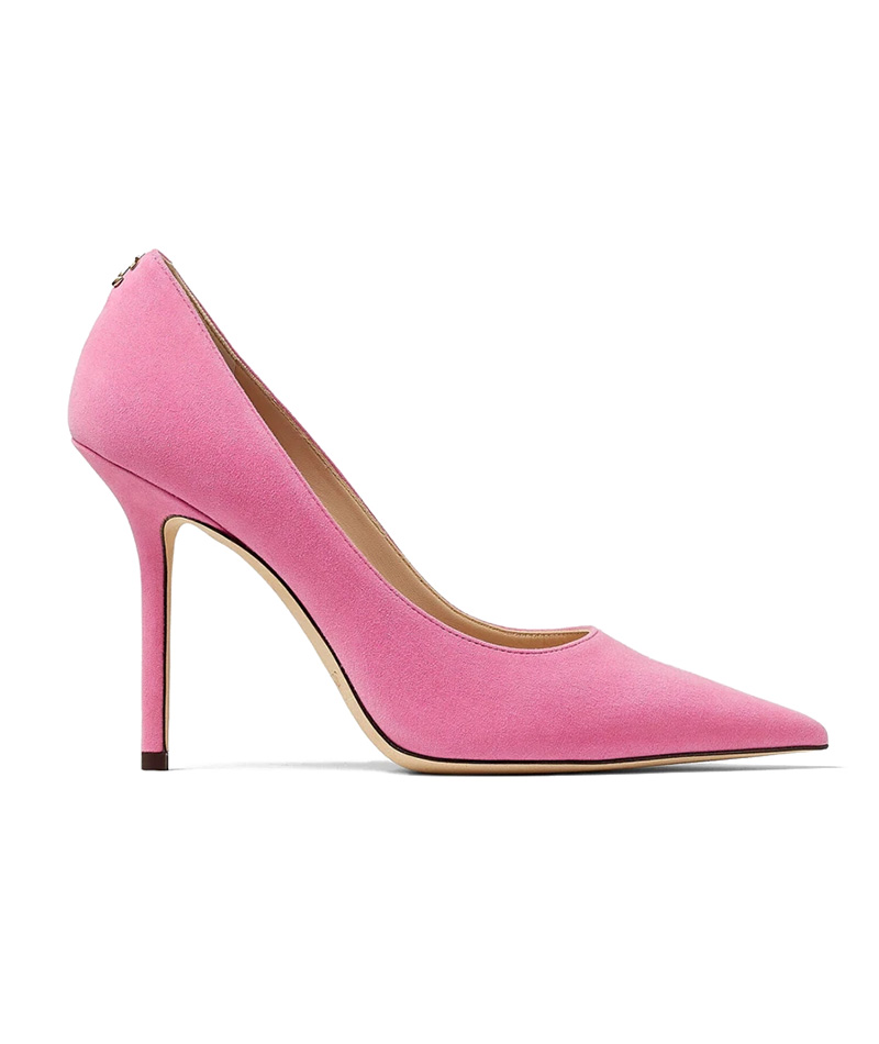 JIMMY CHOO-Love 100  Suede Pumps With Jc Emblem