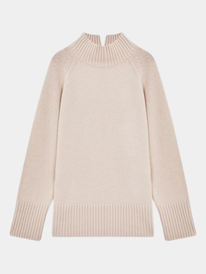  - Casual Wool Cashmere Funnel Neck Jumper