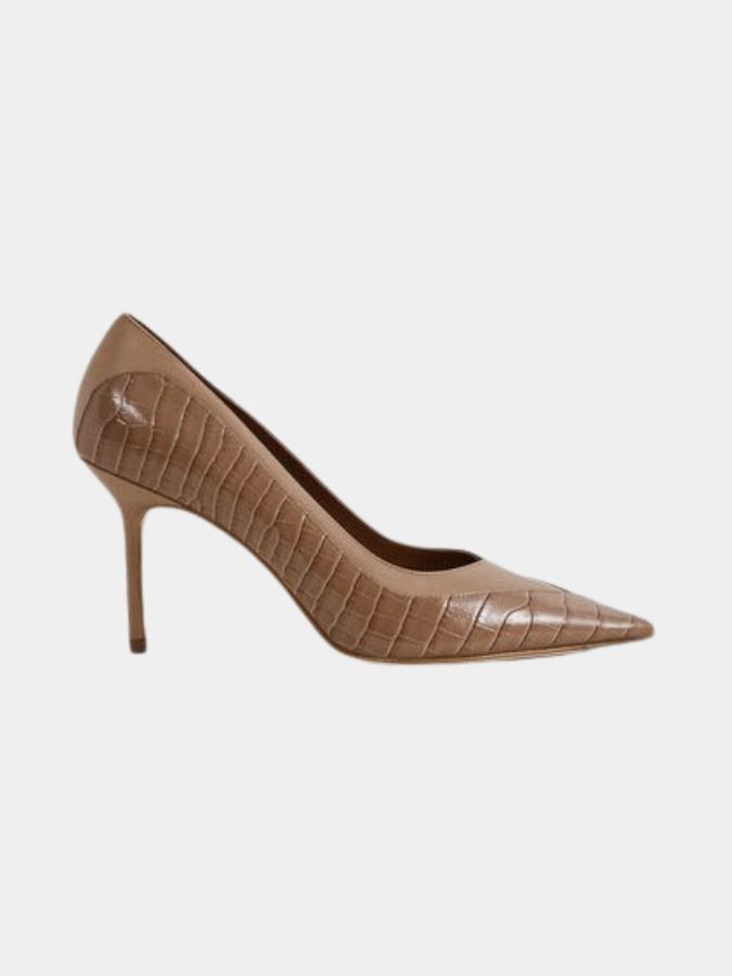  - Leather Contrast Court Shoes