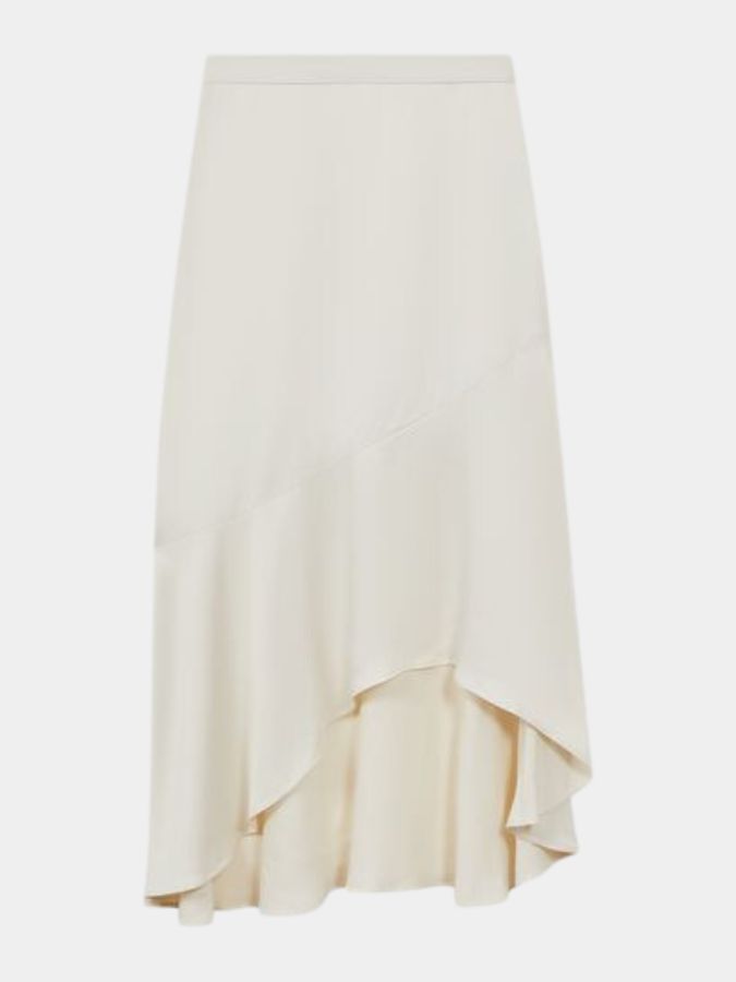  - Satin High Rise Midi Skirt